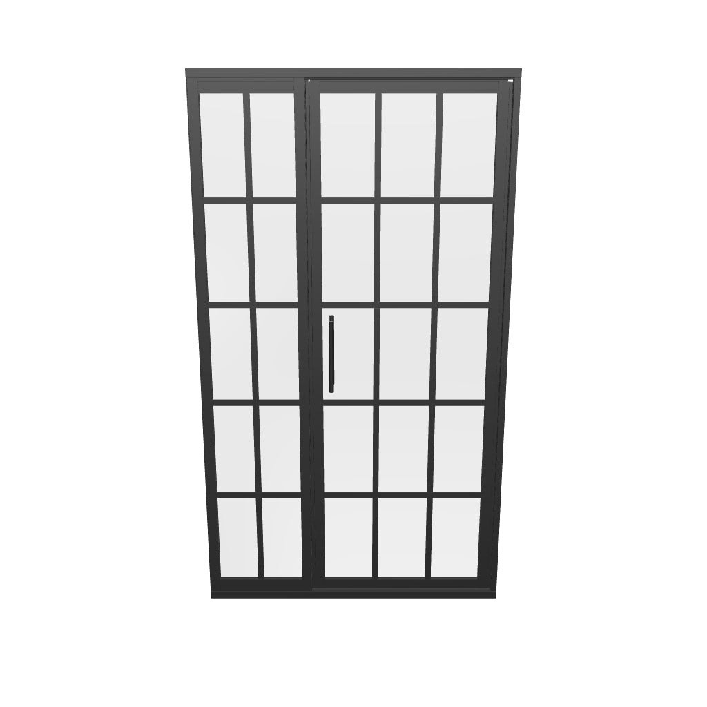 Gridscape GS1 Swing Shower Door and Panel in Black with Clear Glass ...