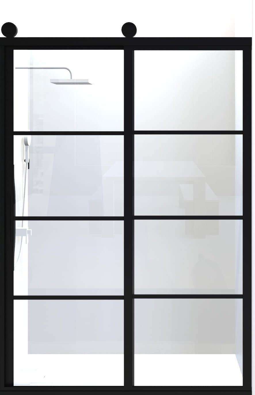Gridscape GS2 Eclipse Sliding Shower Door in Black with Clear Glass ...
