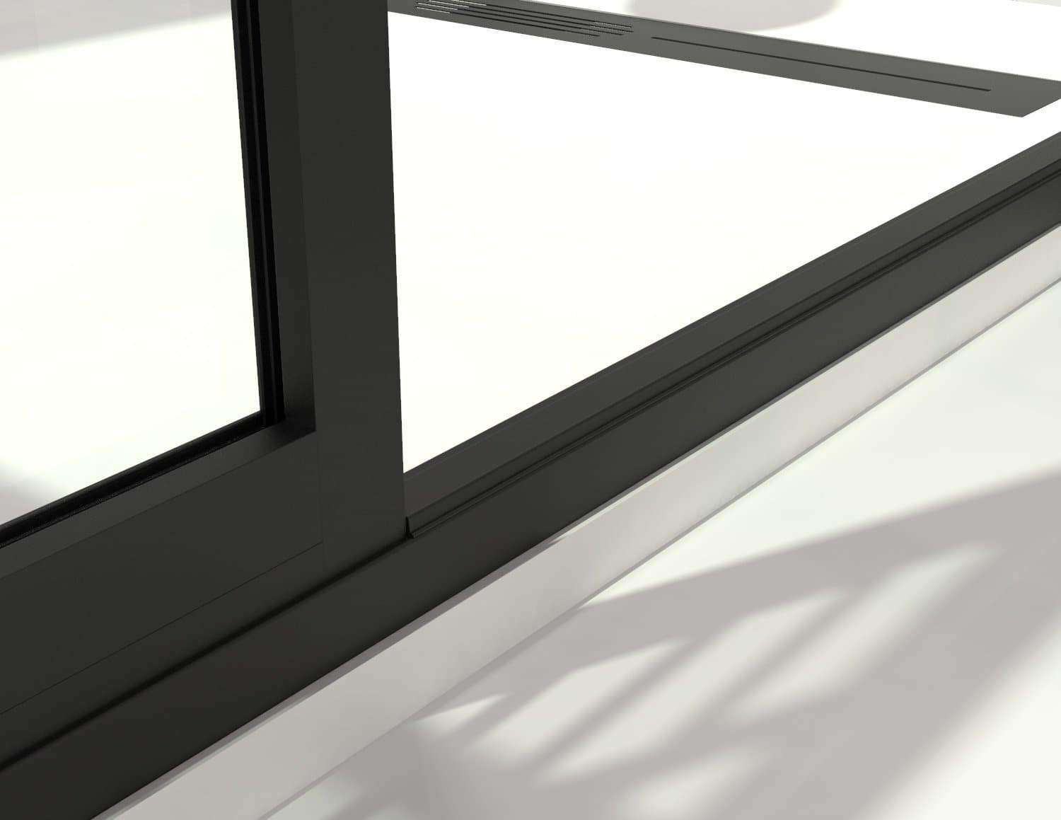 Gridscape GS1 2-Panel Corner Shower Door in Black with Clear Glass ...