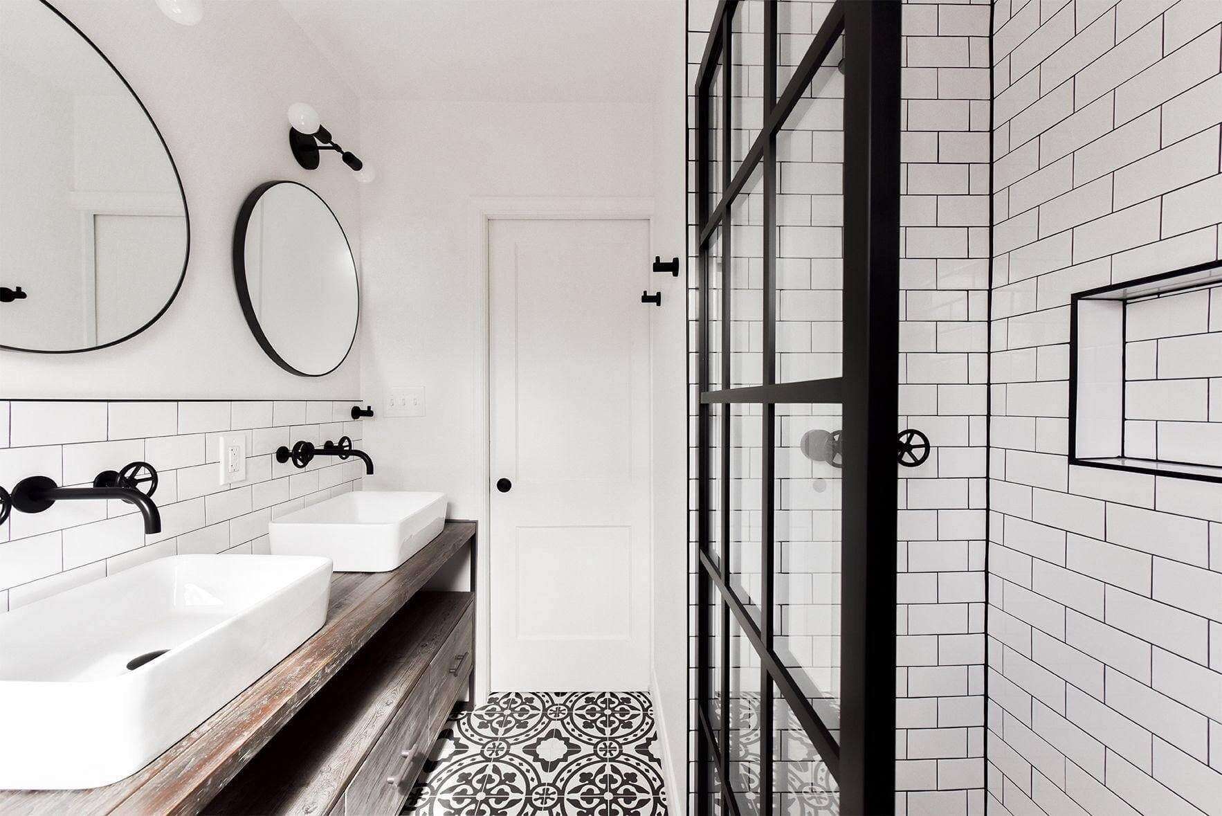 Gridscape Fixed Panel Shower Enclosure in Black with Clear Glass ...